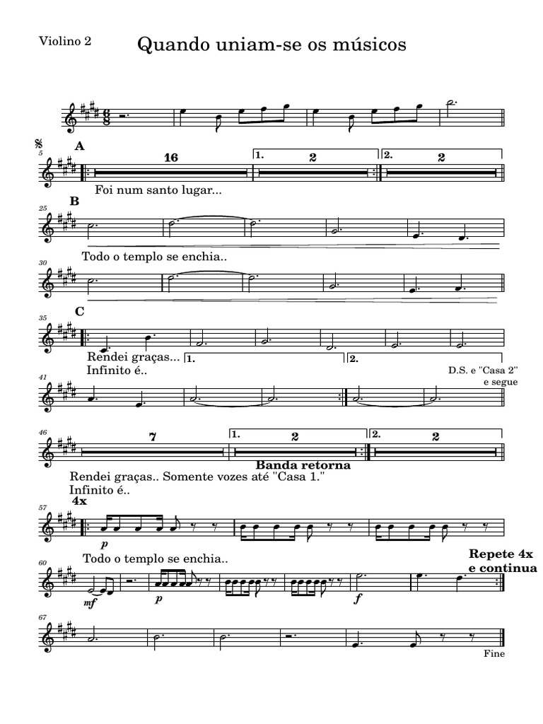 Quando Unian-Se Os Músicos-Violino - 2 | PDF