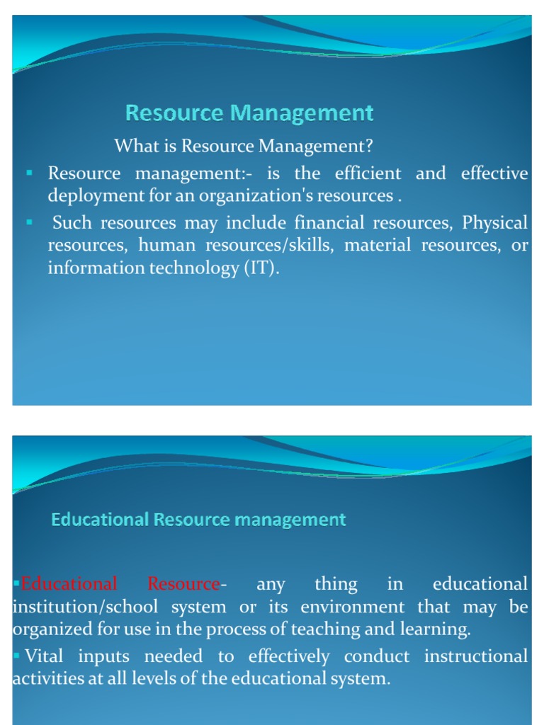 Resource Management | PDF | Human Resource Management | Resource
