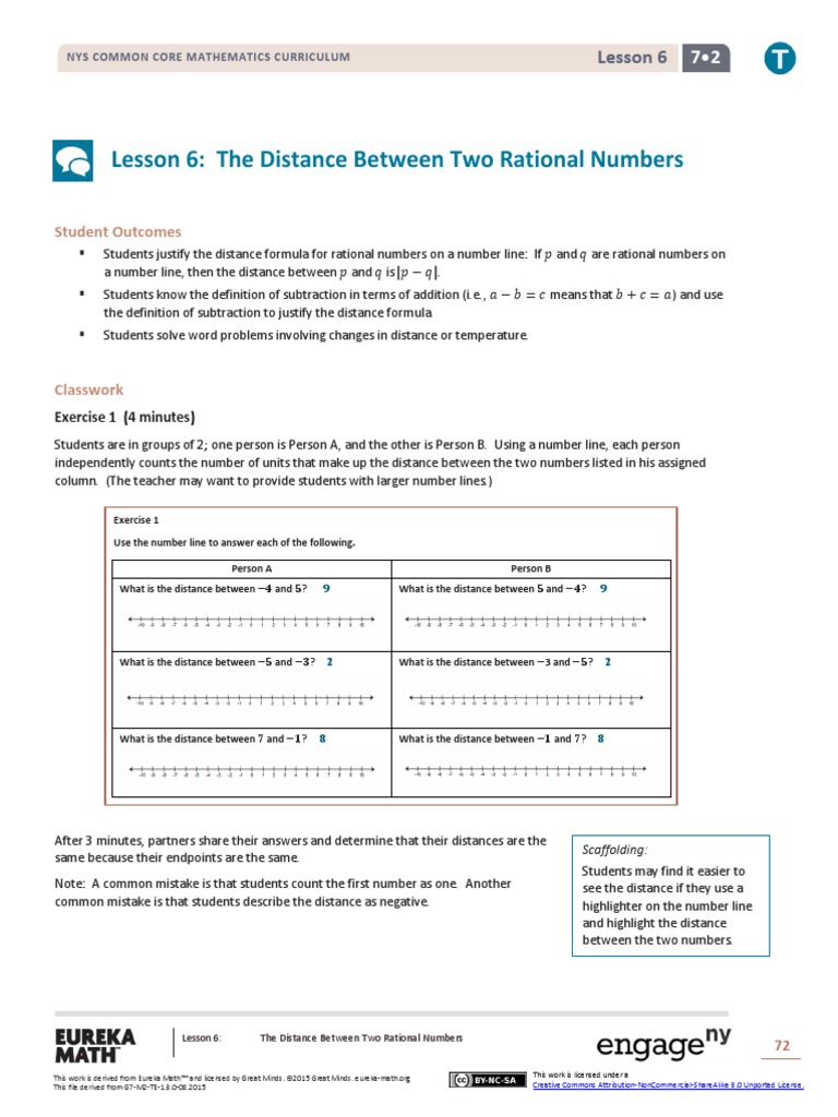 Math g7 m2 Topic A Lesson 6 Teacher | PDF | Numbers | Mathematics