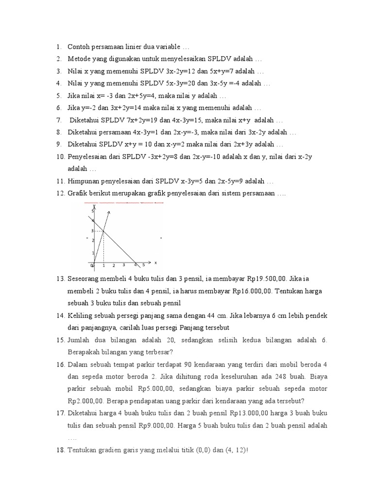 Kisi-Kisi PAS 1 Math8 | PDF