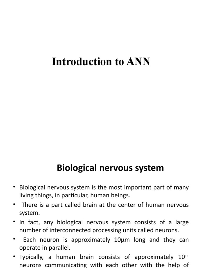 Introduction To ANN | PDF | Artificial Neural Network | Neuron