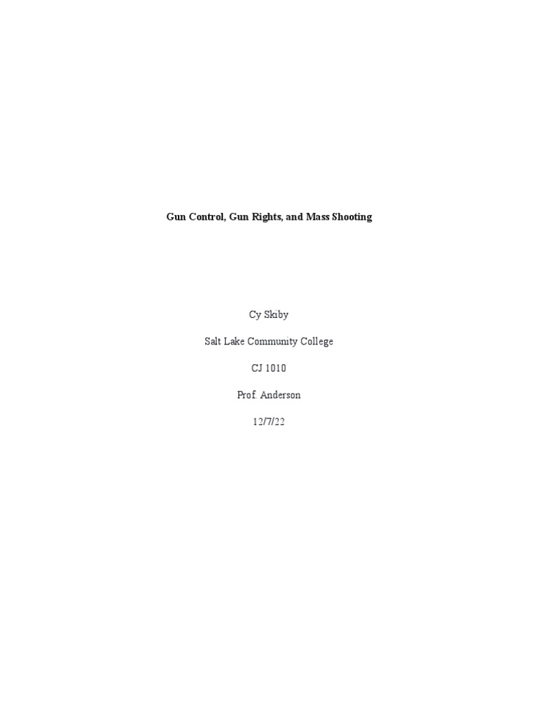 Gun Control | PDF | Gun Control | Gun Politics In The United States