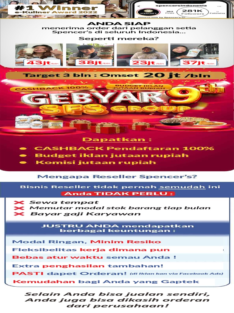 Penjelasan Detail GEBYAR HUT SFS GROUP Mitra Spencer's | PDF