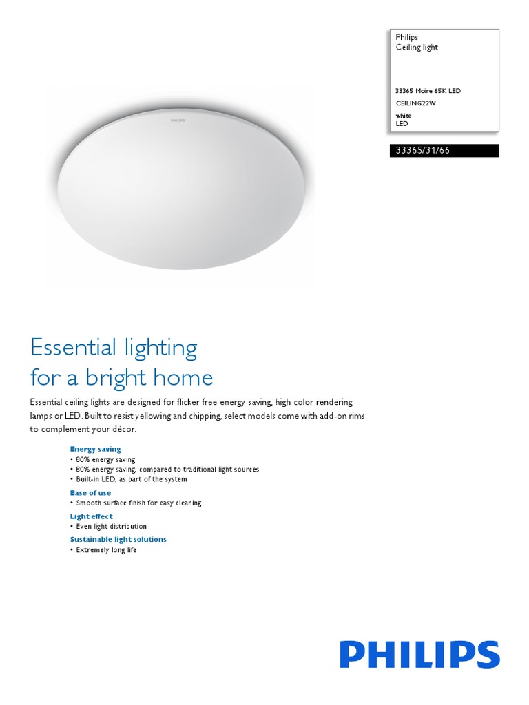 Moire 65K LED 22W | PDF | Light Emitting Diode | Lighting