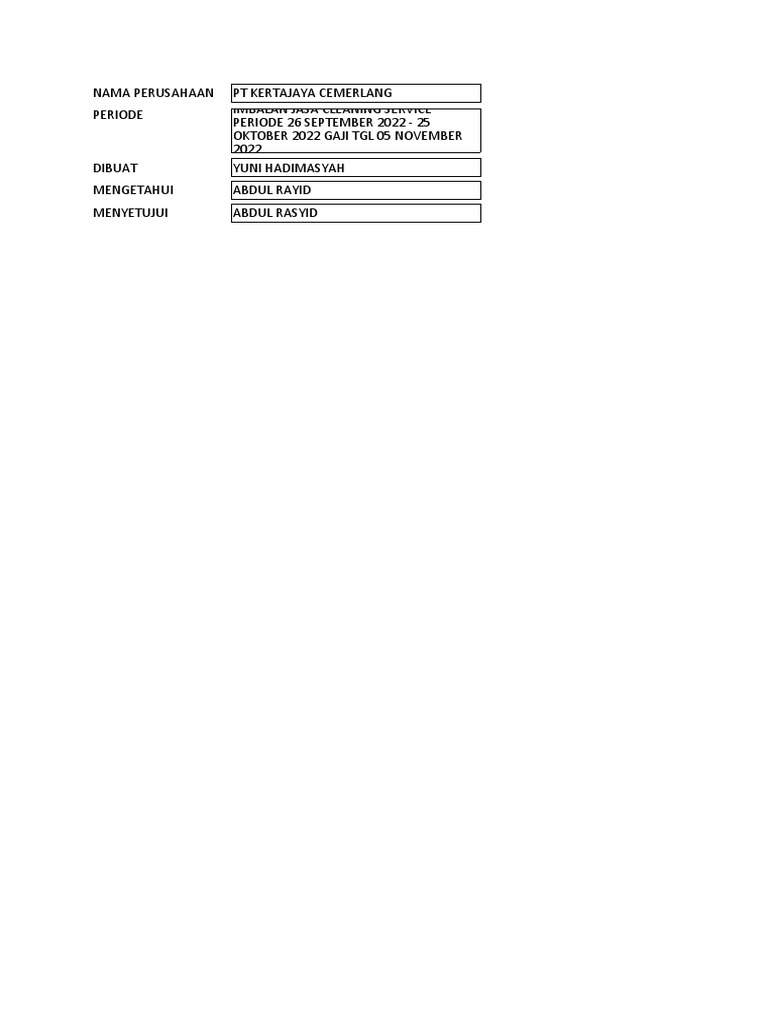 Contoh Rekap Payroll | PDF