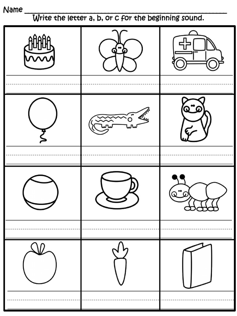 Alphabet Beginning Sounds Worksheets | PDF