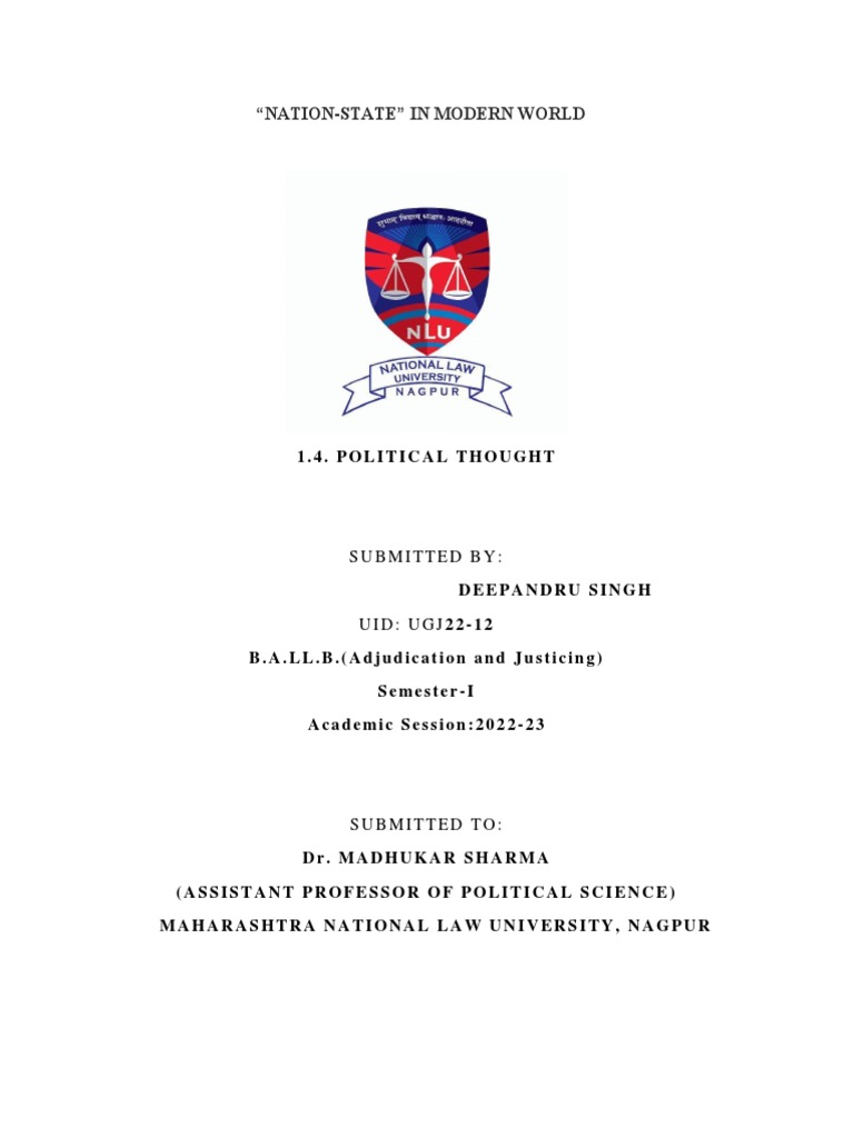 Political Thought Final Project | PDF | State (Polity) | Nation State