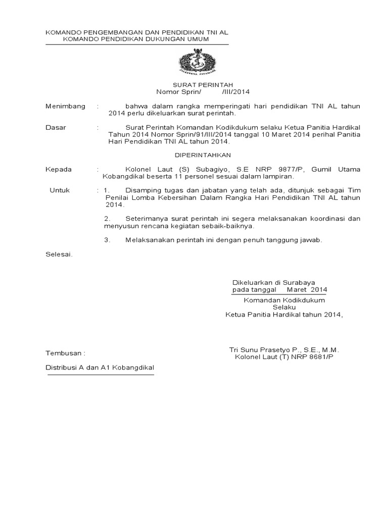 Contoh Sprin Benar | PDF