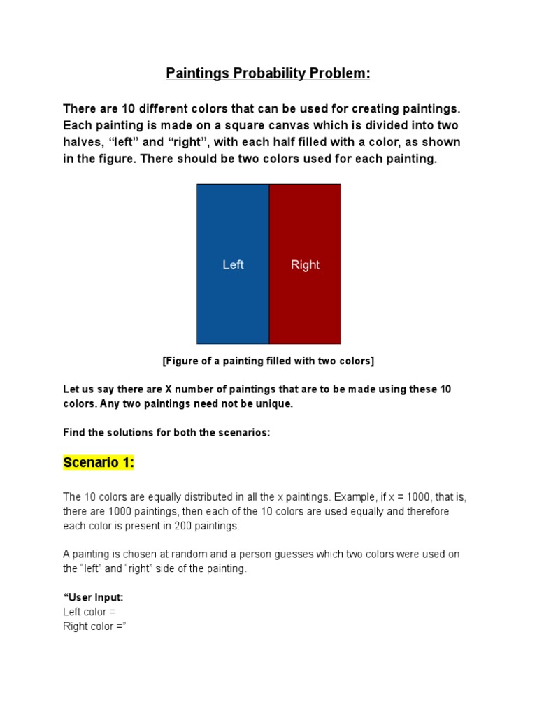 Paintings Probability Problem | PDF | Probability Distribution | Paintings