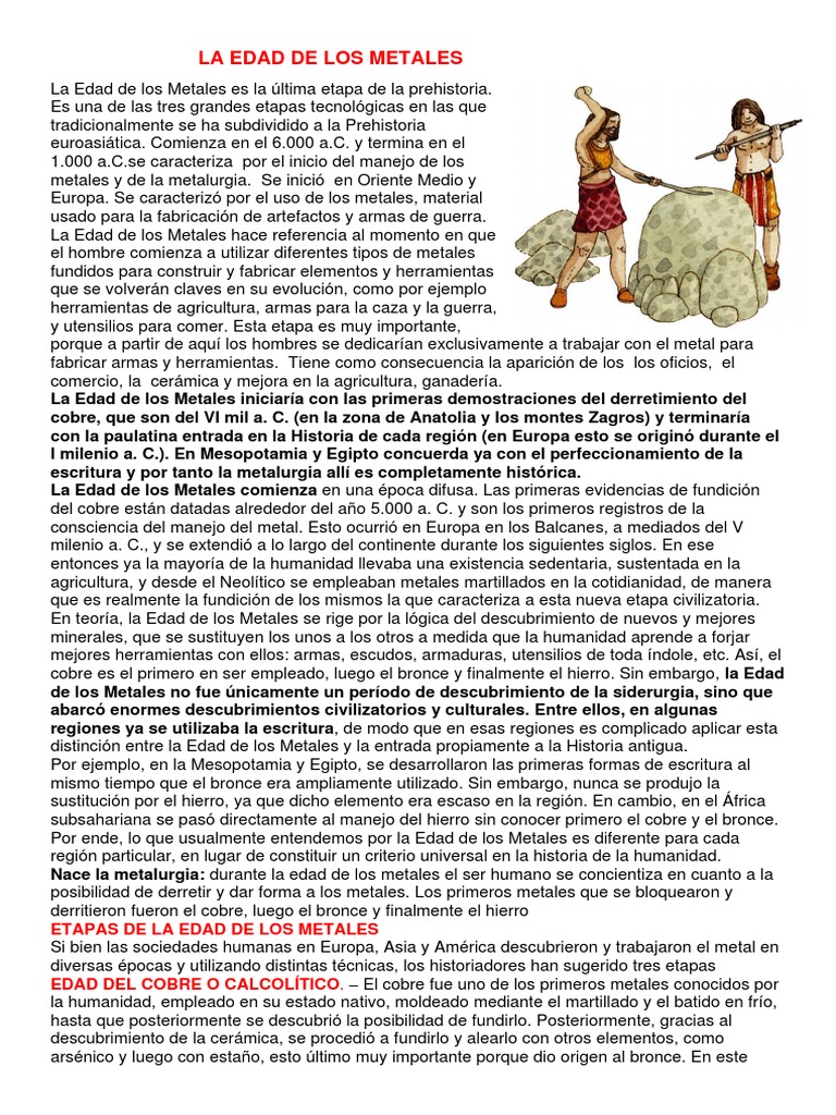 La Edad De Los Metales Pdf Rueda Bronce