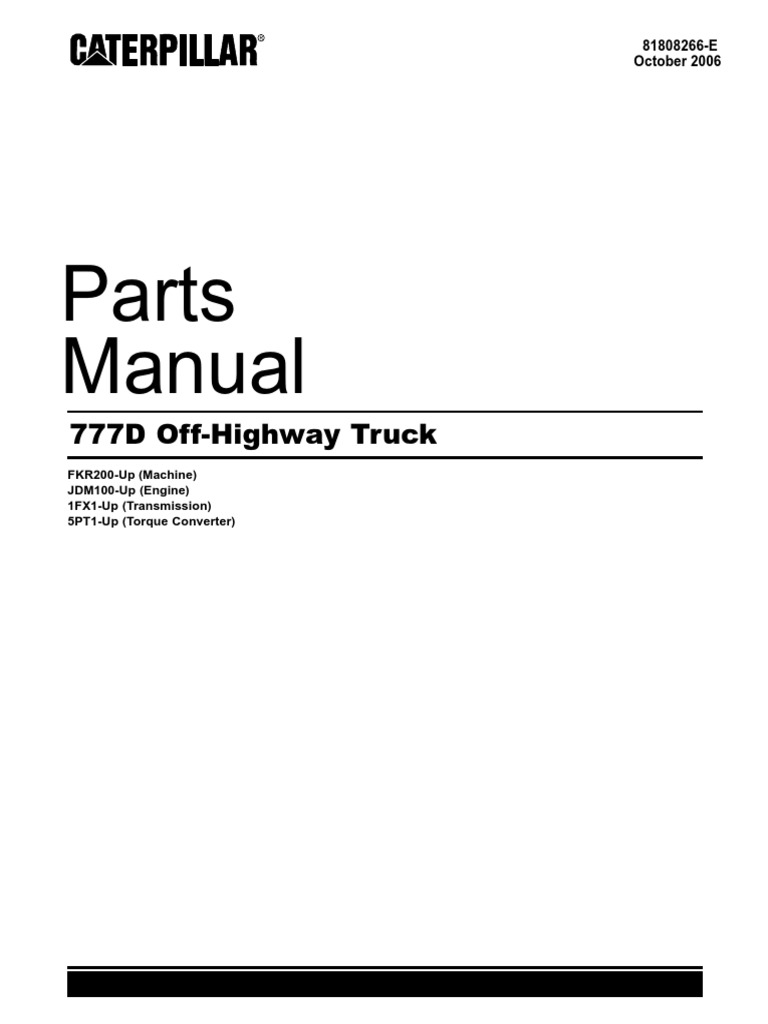 Parts Manual 777d SN FKR 200-Up | PDF | Pump | Brake