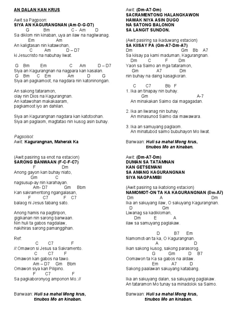 DALAN KAN CRUZ MGA AWIT With CHORDS | PDF