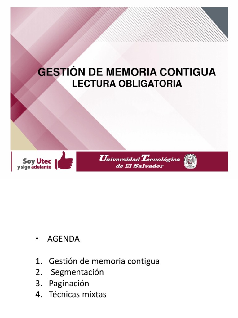 Gestión De Memoria Contigua Pdf Programación De Computadoras Implementación 