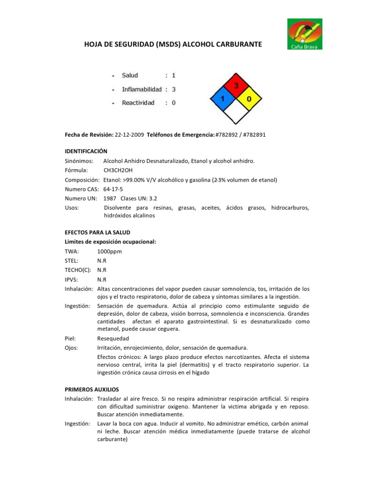 Msds Alcohol | PDF