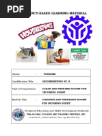 Cblm-Clean and Prepare Room For Incoming Guest | PDF | Mattress | Bed