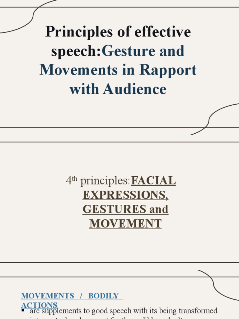 Guiding Principles for Effective Public Speaking: Using Facial Expressions, Gestures, Movement ...