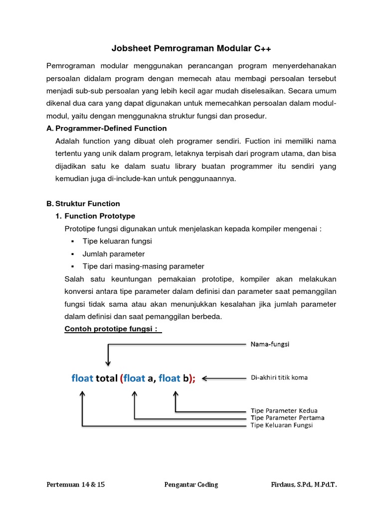Pertemuan 14 15-Jobsheet Pemrograman Sederhana | PDF