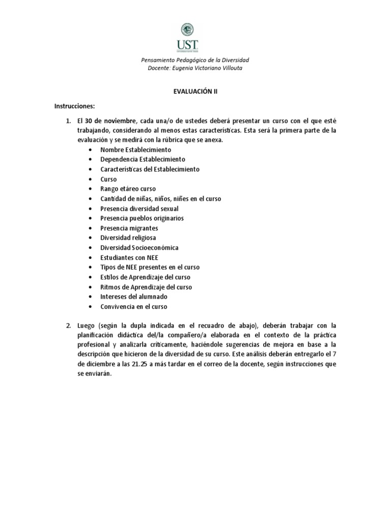 Evaluación Ii - PFP1 | PDF | Aprendizaje | Evaluación