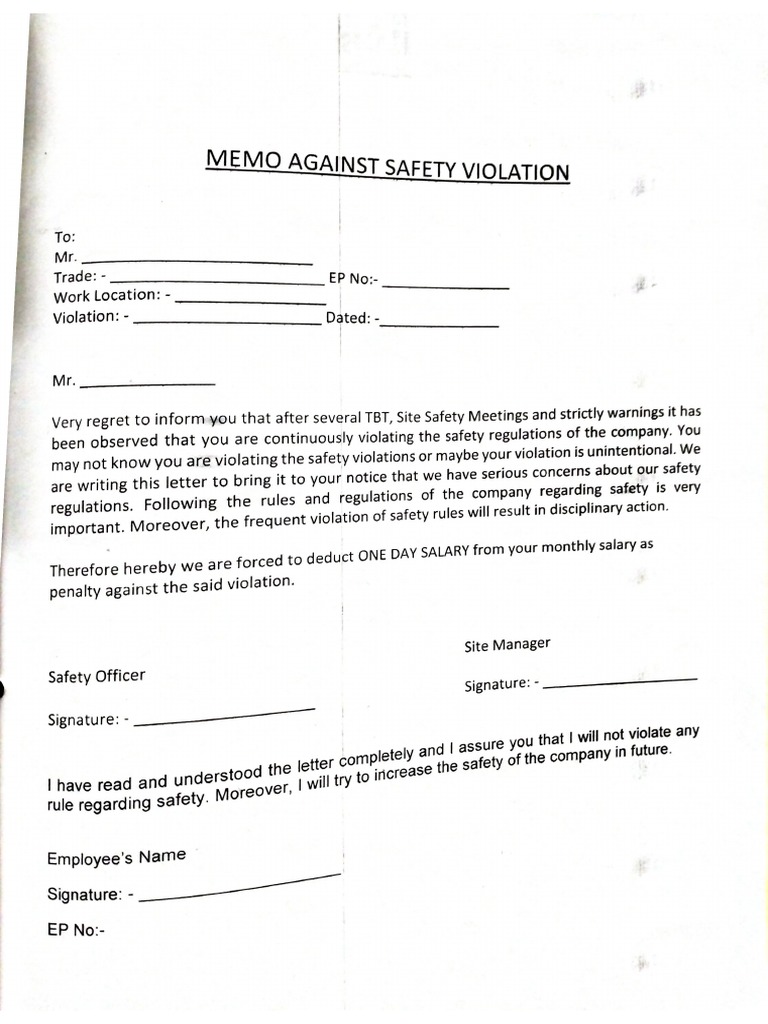 Violations Memo | PDF