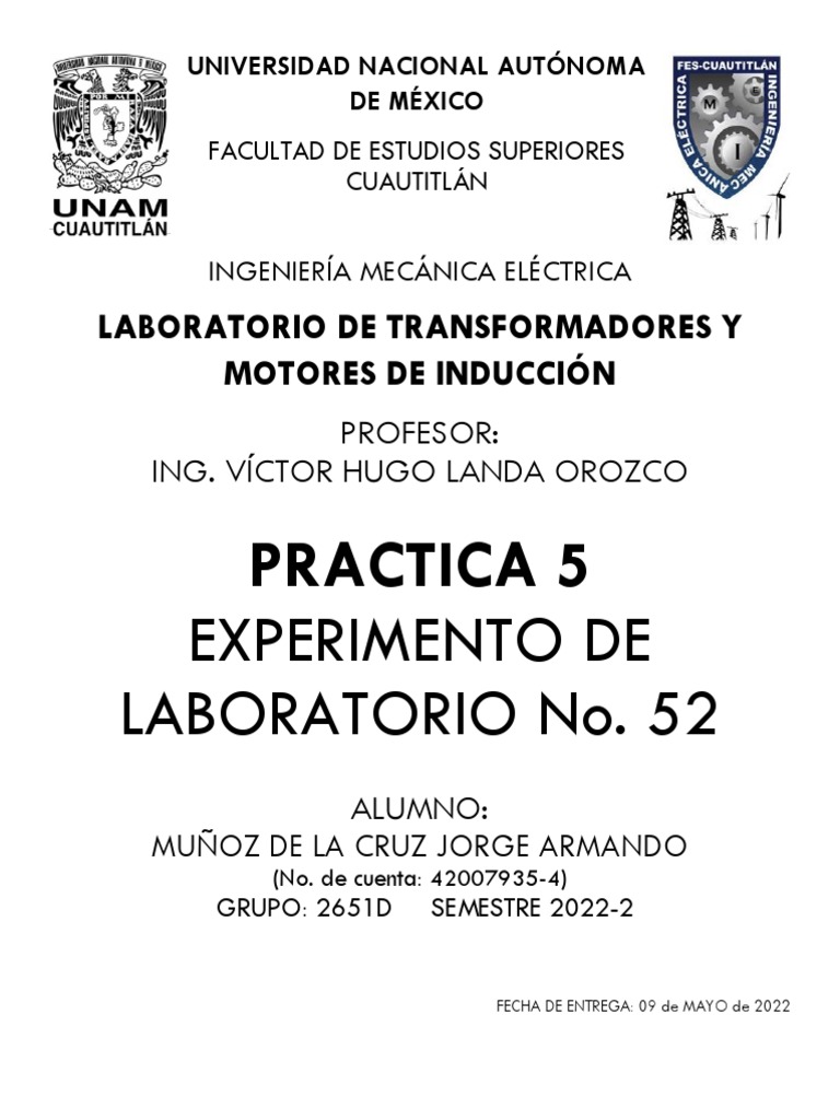 Lab Transformadores Practica 5 | PDF | Motor eléctrico | Propulsión