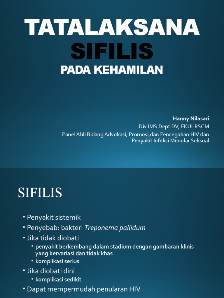 Tatalaksana Sifilis pada Ibu Hamil | PDF | Kesehatan Holistik | Sains ...