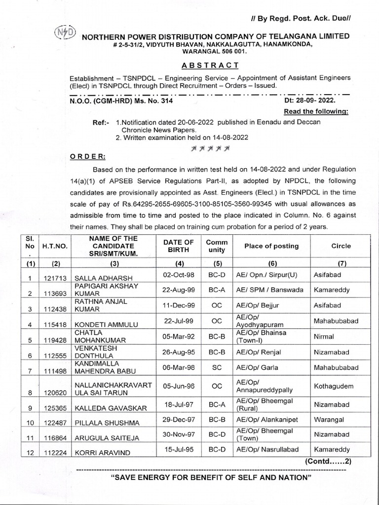 AEs Appointment Order - 0001 | PDF