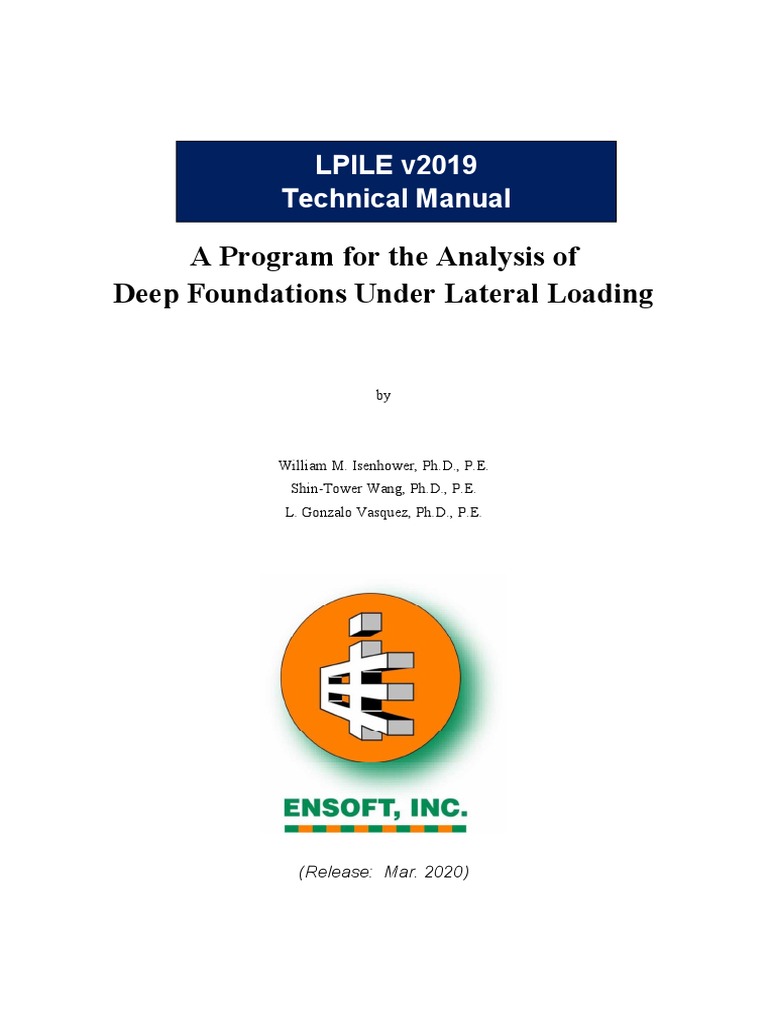 Lpile 2019 Technical Manual | PDF | Buckling | Deep Foundation