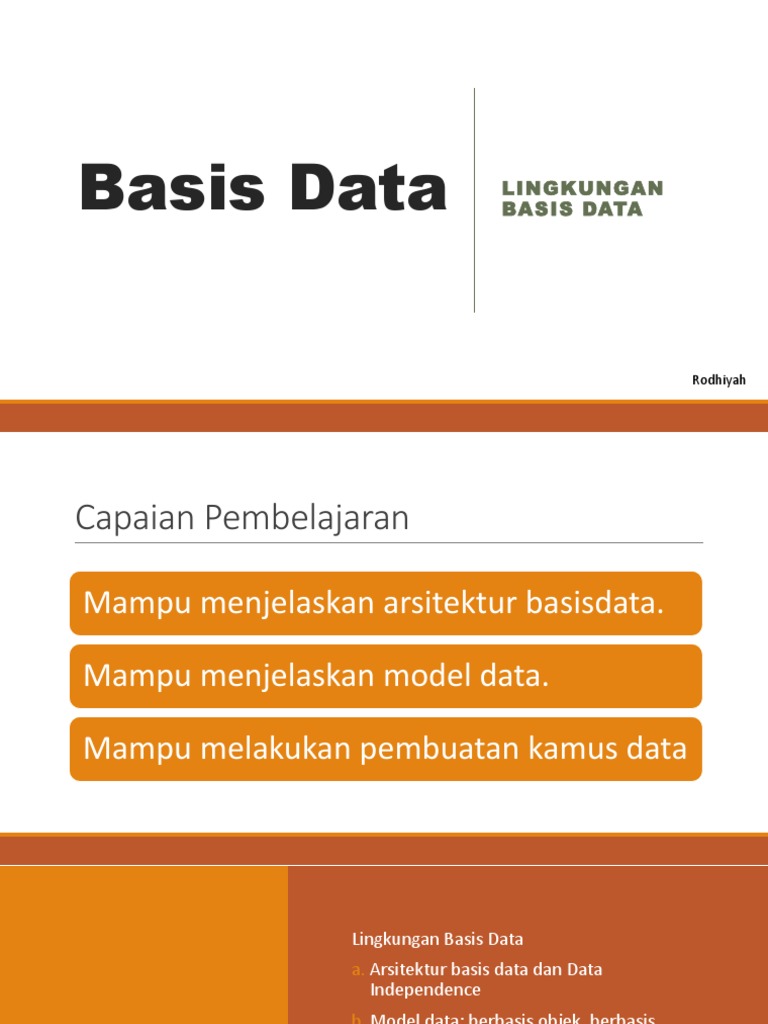 Lingkungan Basis Data dan Arsitekturnya | PDF