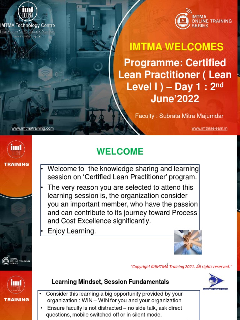 Certified Lean Practitioner Day 1 | PDF | Lean Manufacturing ...