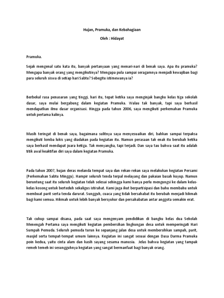Pramuka: Perjalanan Menuju Kebahagiaan | PDF