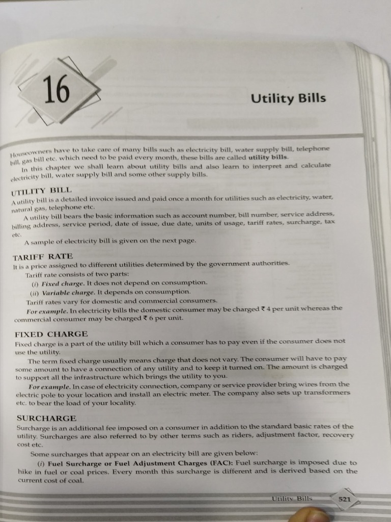 CH 16 Utility Bills | PDF