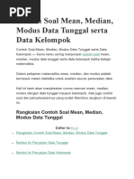Contoh Soal Mean Median Modus Data Kelompok | PDF | Metode & Bahan Ajar