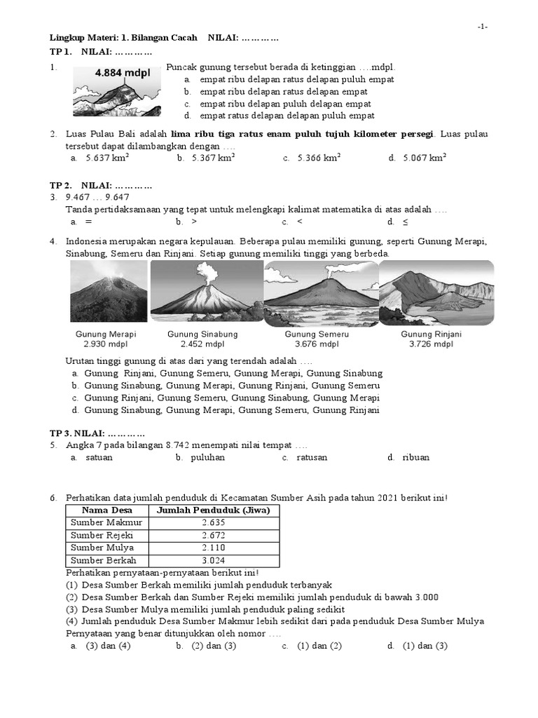 Soal Matik Uperta SMT 1 2022-2023 | PDF