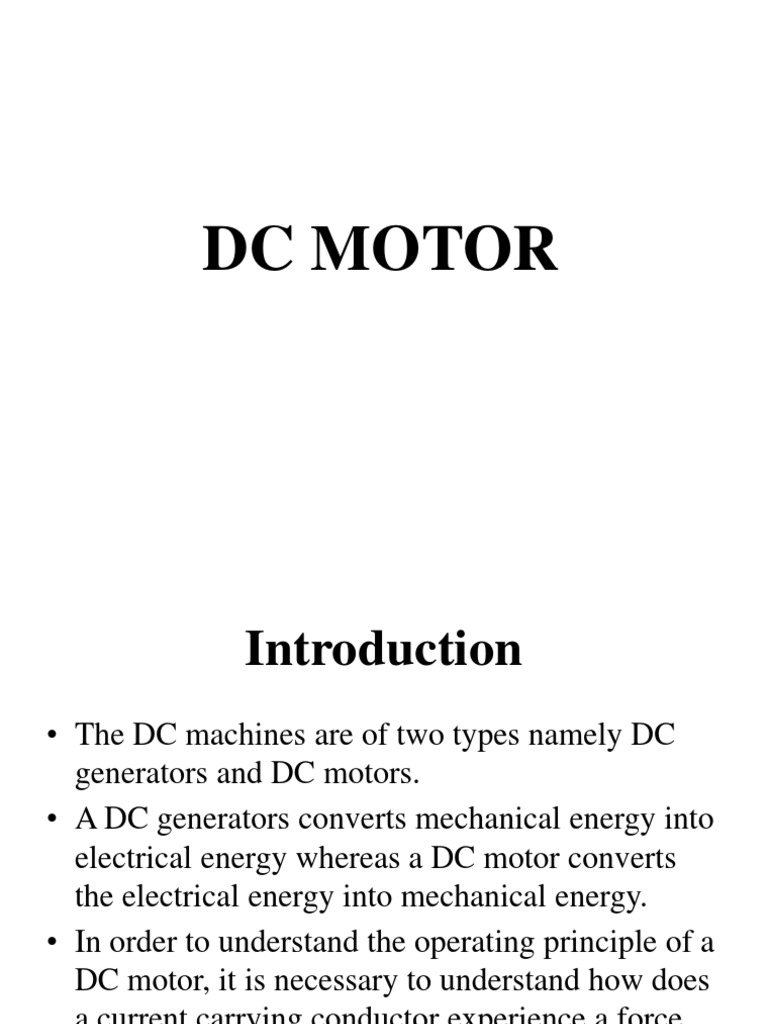 DC Motors | PDF | Electric Motor | Electromagnetic Induction