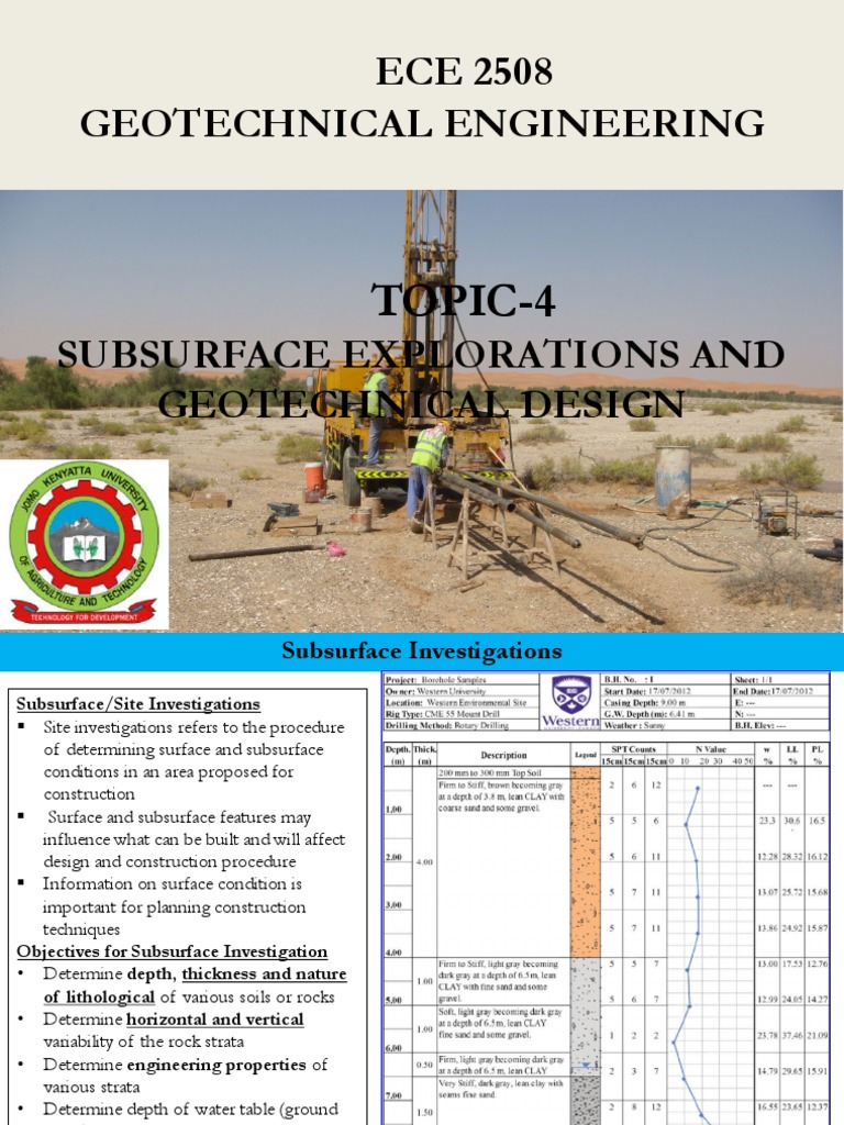 Topic-4 Subsurface Investigations and Geotechnica Eng Design | PDF | Earth Sciences | Civil ...