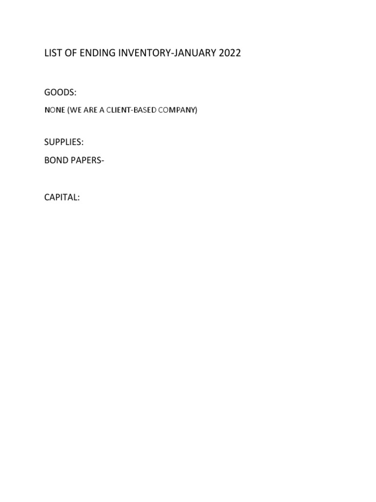 List of Ending Inventory | PDF