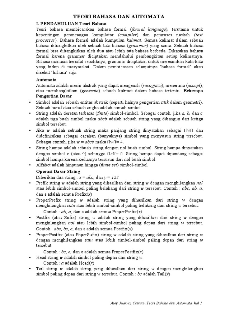 Teori Bahasa Automata | PDF