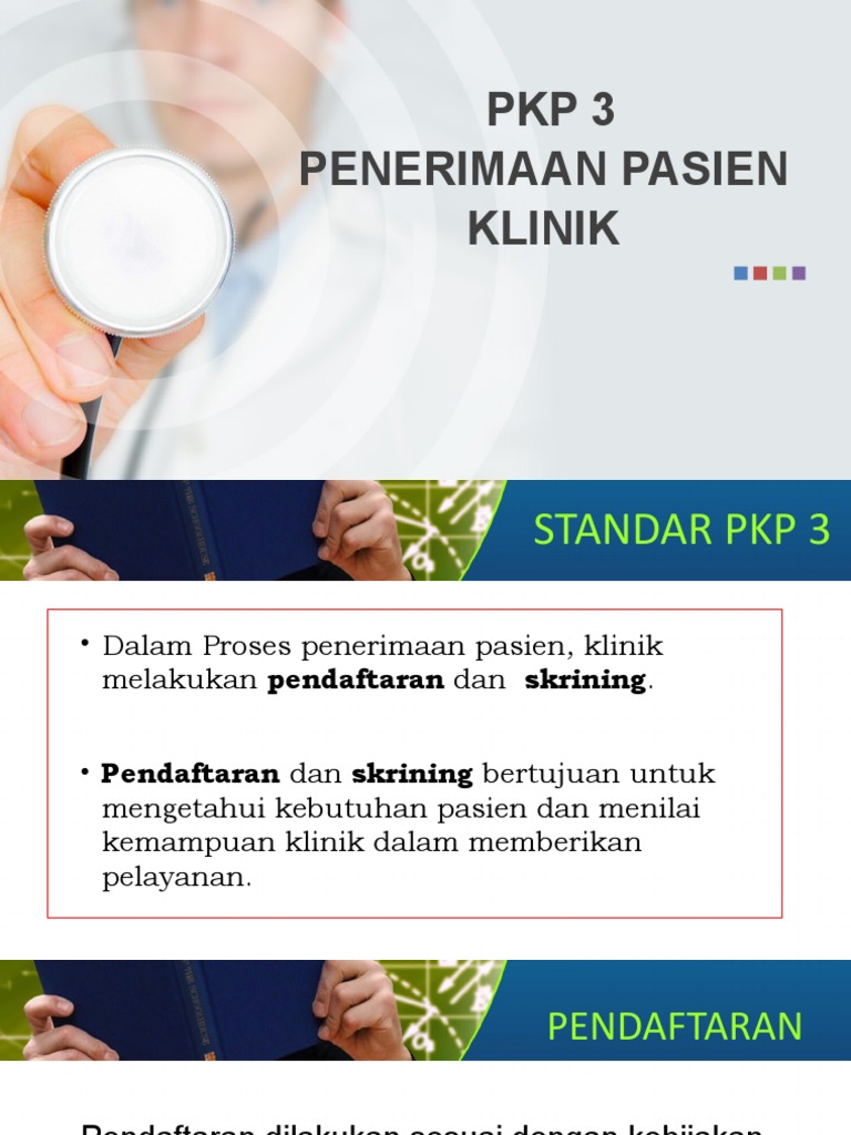 Rev PKP 3. PENERIMAAN PASIEN KLINIK | PDF