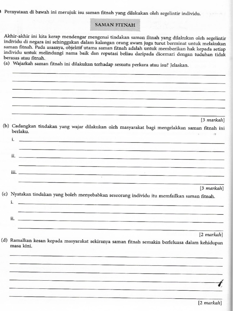 Latihan P.moral t5 3 Ogos | PDF