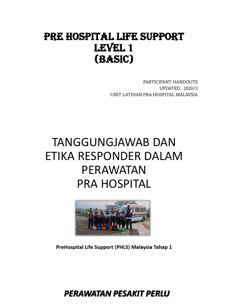 Participant Handouts Pre Hospital Life Support Level 1 | PDF