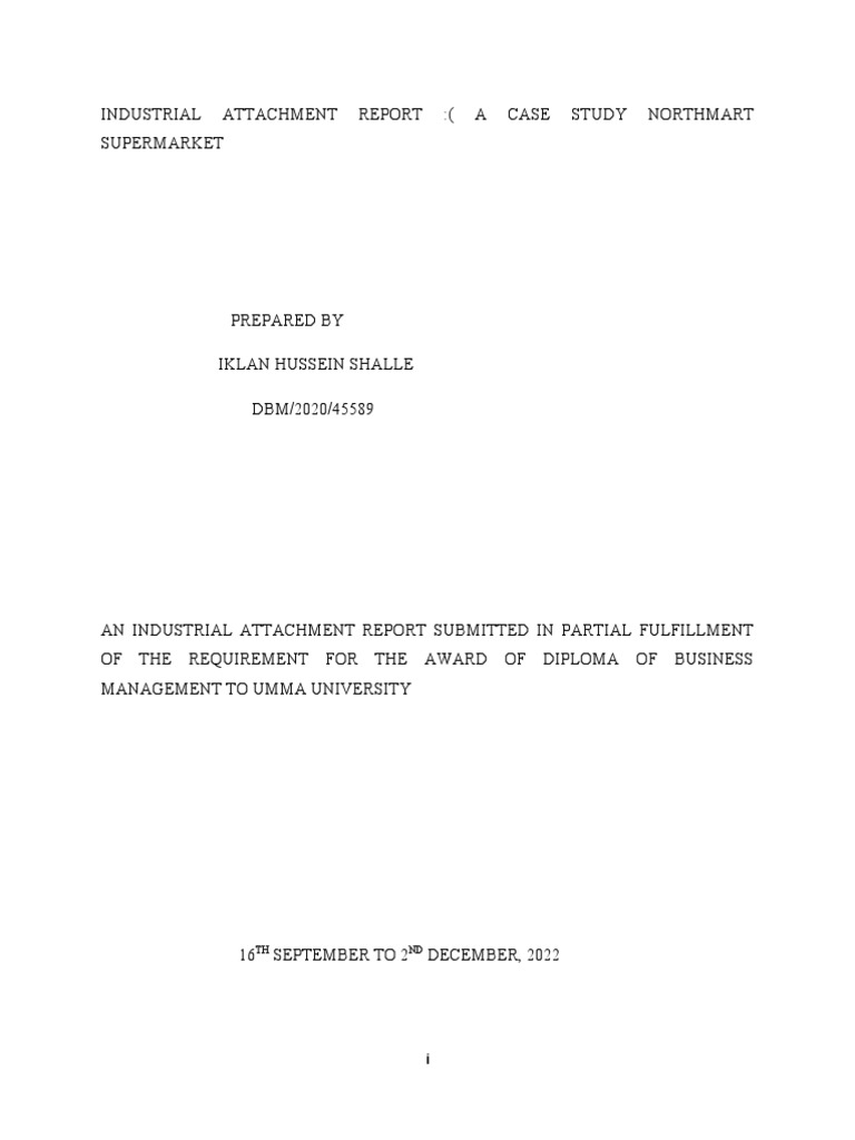 Attachment Report at Northmatt Garissa Supermarket | PDF | Recruitment ...