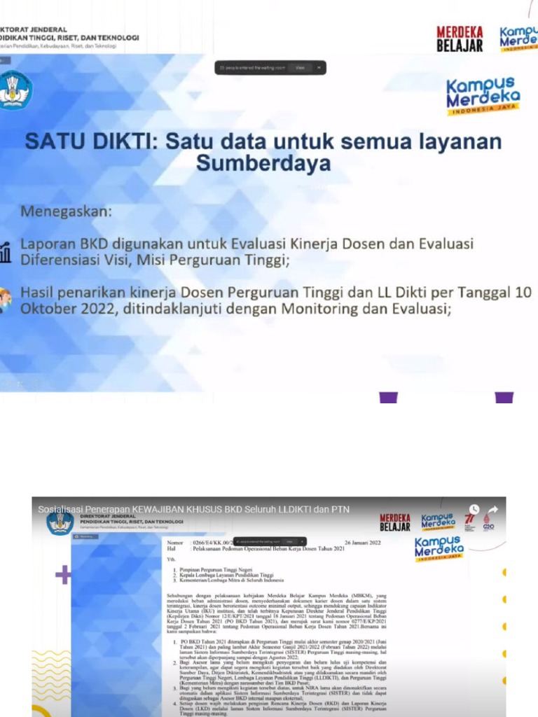 Sosialisasi Rencana Perubahan PO BKD 2021 TTG Kewajiban Khusus Dosen | PDF