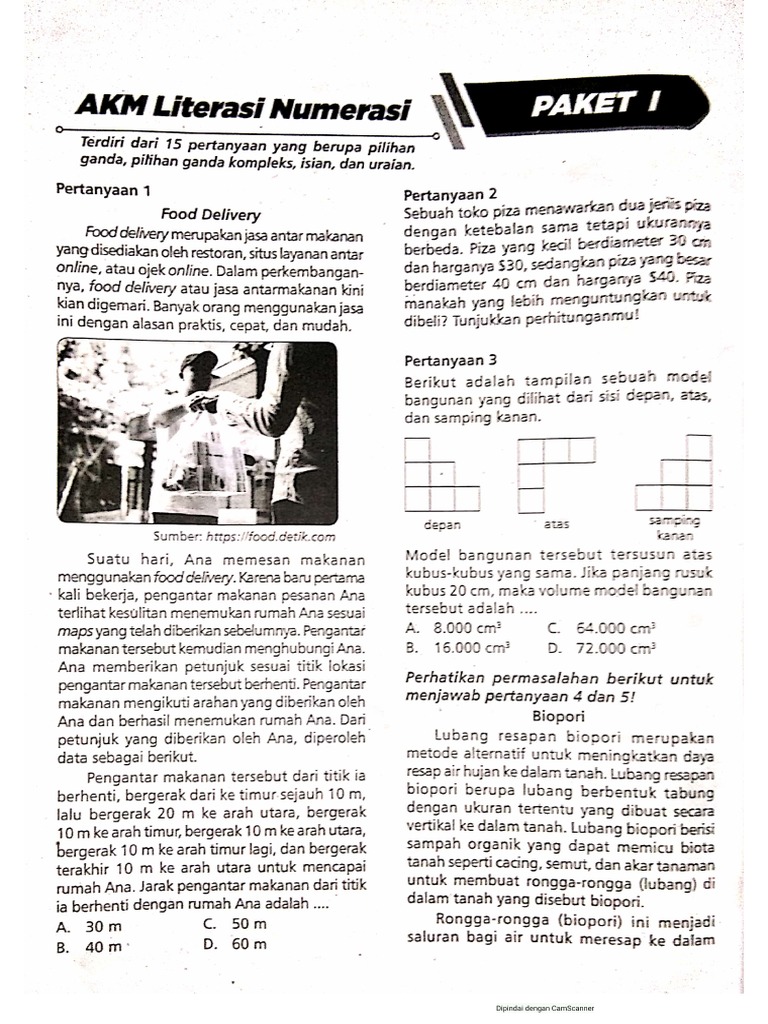 Latihan AKM Literasi Numerasi | PDF