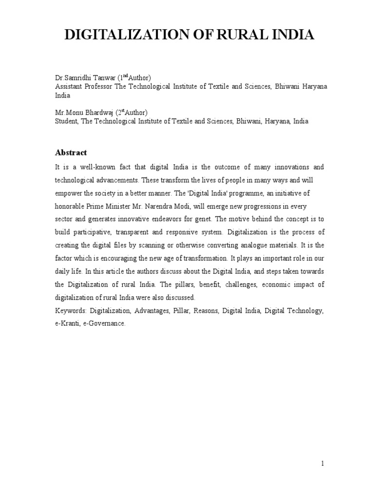 Digital Transformation in Rural India | PDF | Internet | Internet Access