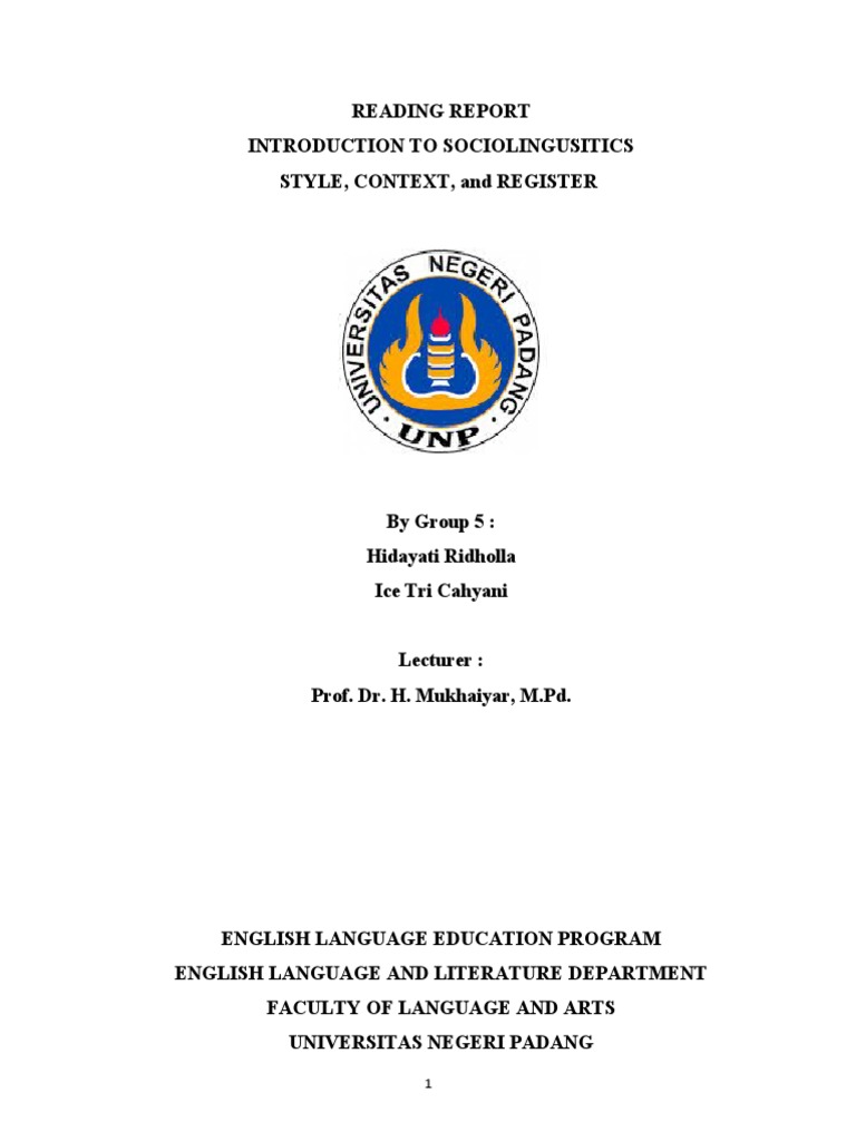 Grup 5 - STYLE, CONTEXT, REGISTER | PDF | English Language | Linguistics