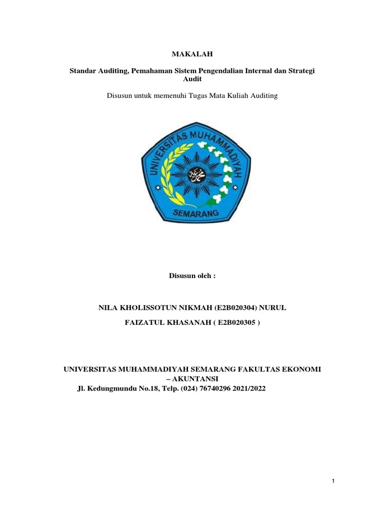 Strategi Audit dan Pengendalian Internal | PDF | Pengelolaan Keuangan ...