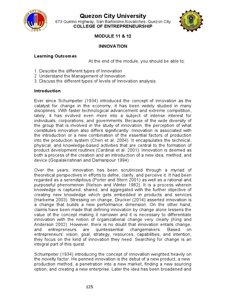 Module 11 & 12 Innovation Mgt. | PDF | Strategic Management | Innovation