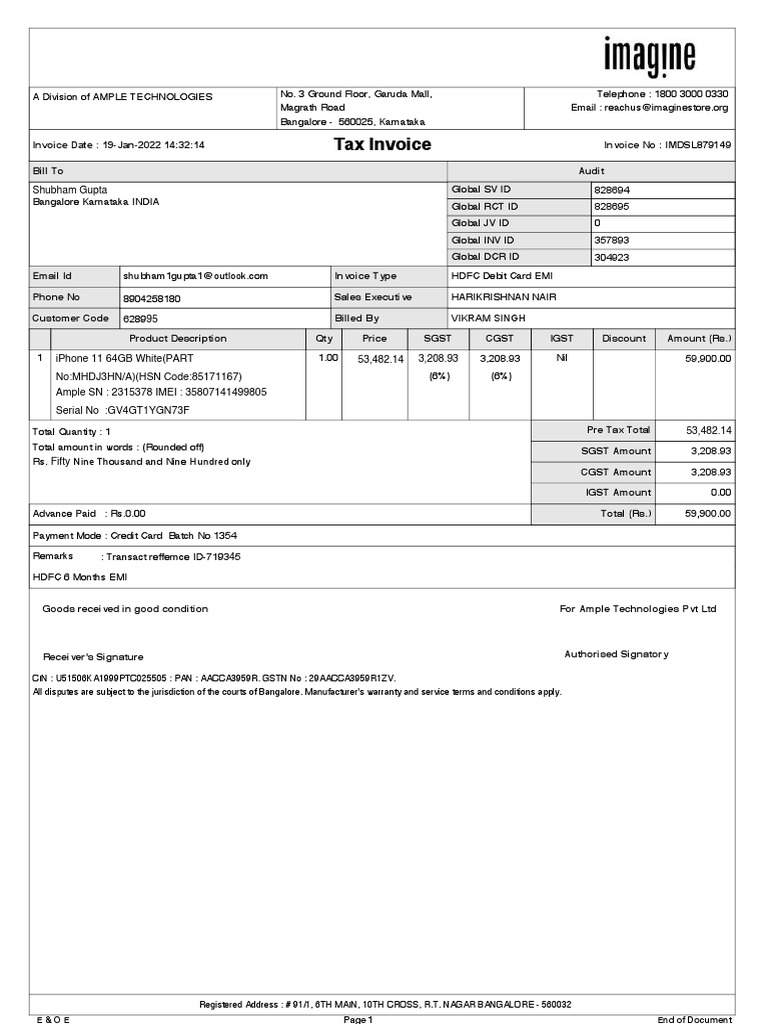 Imdsl573149 India | PDF | Invoice | Economies