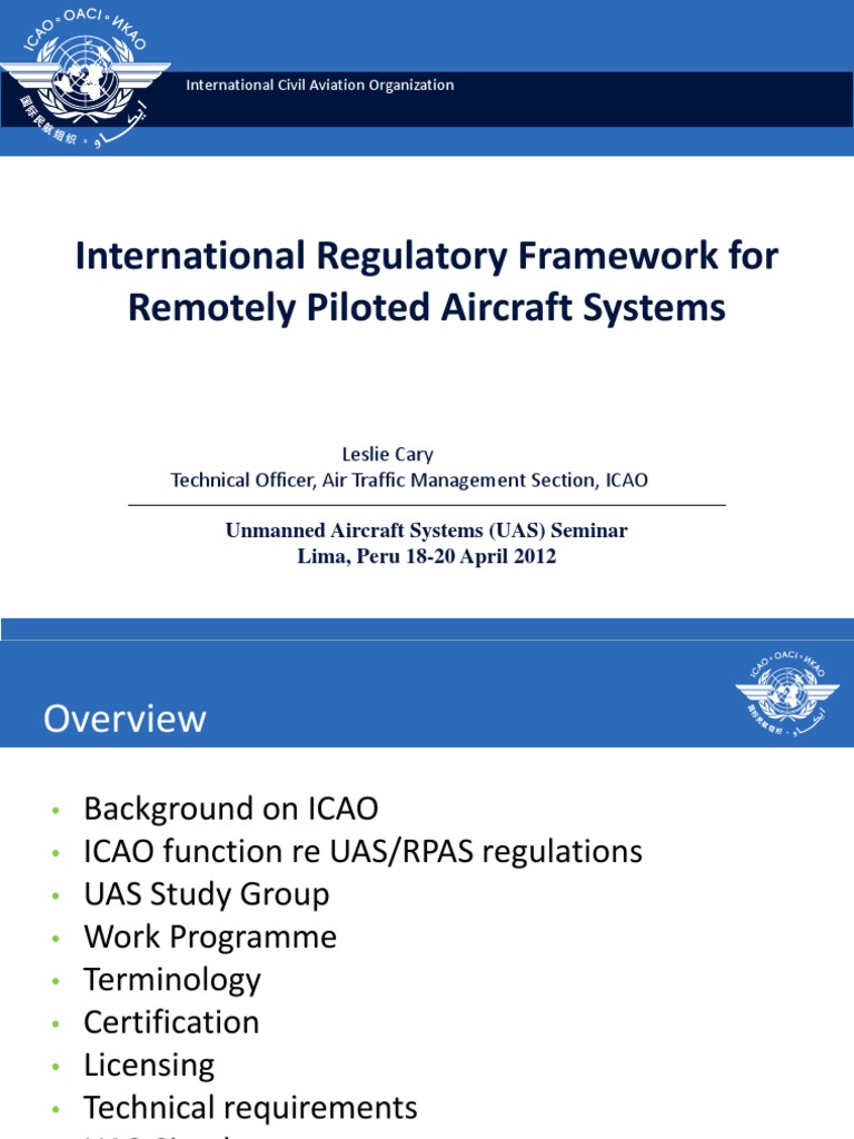 02 - Cary-Leslie - ICAO - Intl Regulatory Framework For RPAS ...