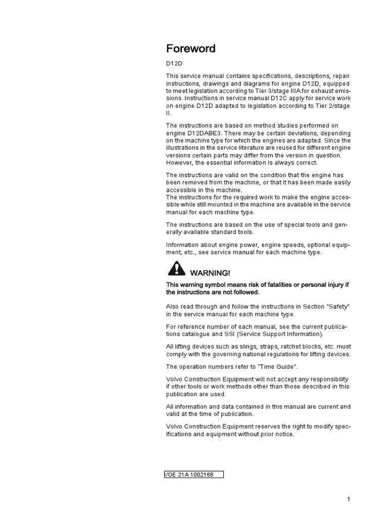 D12D Engine | PDF | Piston | Valve